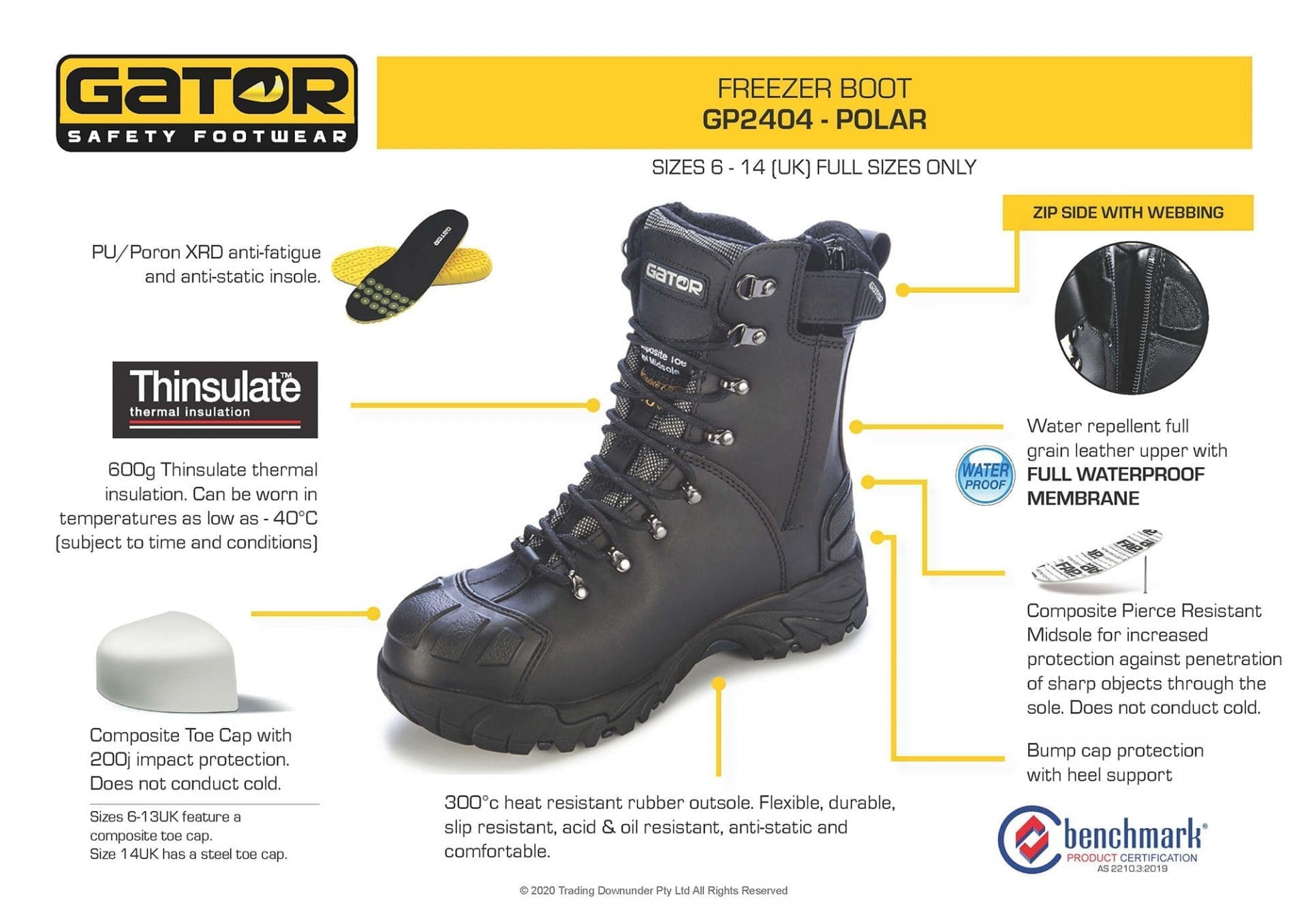 Gator Polar Freezer Boot | Insulated Composite Toe Safety Boots
